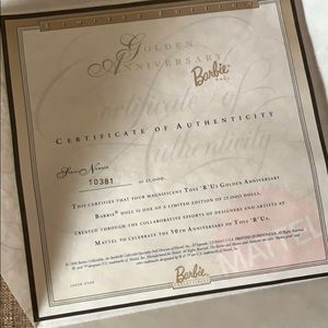 Mattel | Other | Golden Anniversary Barbie Created For Toys R Us | Poshmark